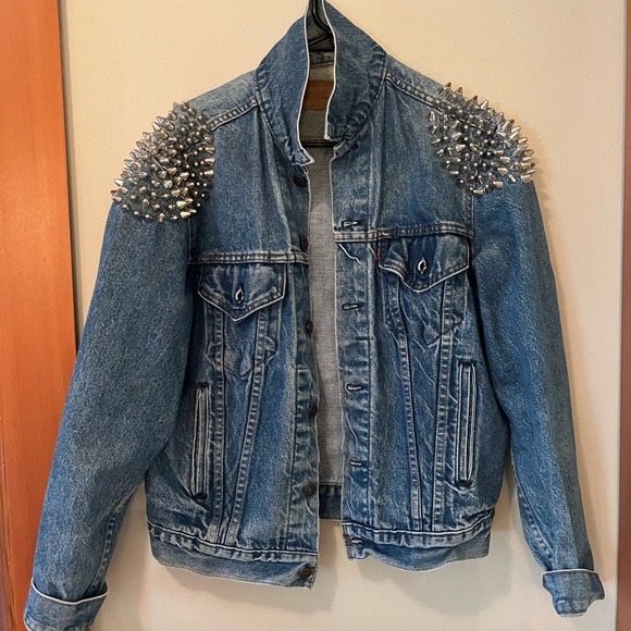 Levi's | Jackets & Coats | Vintage Custom Levis Studded Denim Jacket ...